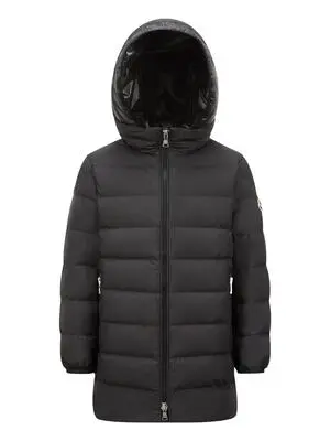 Moncler Andries Hooded Down Jacket With Iconic Details - Black