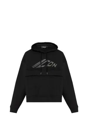 Dsquared2 Logo Detailed Drawstring Hoodie - Black