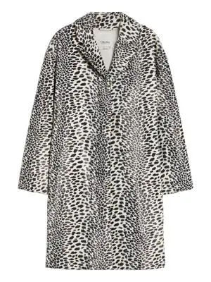 Max Mara Animal Printed Cotton Coat - Gray