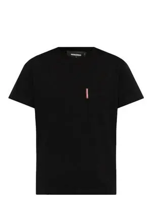 Dsquared2 Crewneck T-shirt With Chest Logo Patch - Black