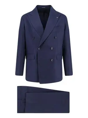 Tagliatore Double-breasted Peak-lapel Suit - Blue