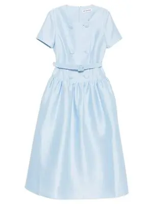 SELF-PORTRAIT Double-breasted Midi Dress - Blue