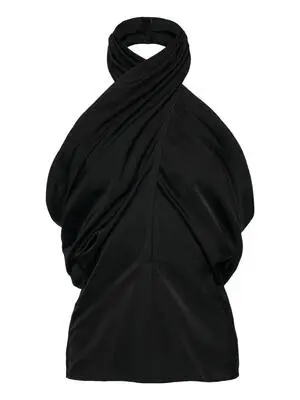 Magda Butrym Halterneck Top With Pleated Details - Black