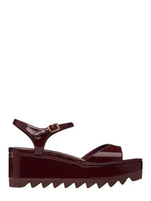 Stella McCartney Elyse Patent Leather Platform Sandals - Red Gala