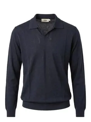 Altea Long-sleeve Polo Shirt Production - Navy