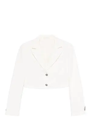 Palm Angels Cropped Blazer - White