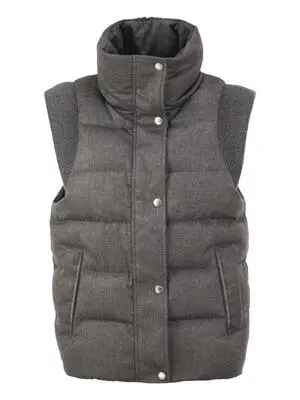 Peserico High-neck Down Vest With Lurex Inserts - No