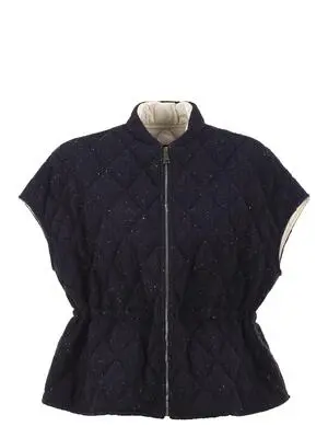 Fabiana Filippi Quilted Zip-up Vest - Black