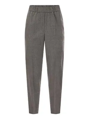 Peserico Elastic-waist Tapered Leg Pants With Pressed Crease - No