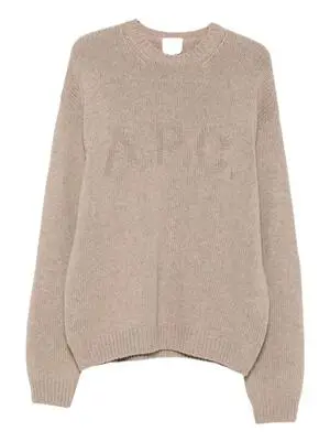 A.p.c. Logo Knit Crew Neck Sweater - No
