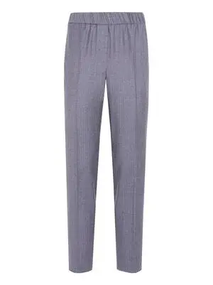 Peserico Elastic-waist Casual Trousers With Pleated Details - Eclipse Gray