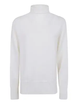 DRUMOHR Long-sleeve High-neck Top With Ribbed Trim - Milk