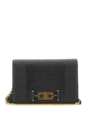 Elisabetta Franchi Shoulder Bag With Curb Chain - Black