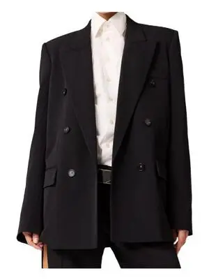 Stella McCartney Double-breasted Peak Lapel Blazer - Black
