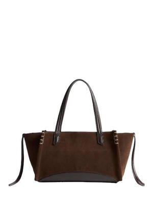 J.W.ANDERSON Contrast-stitch Suede Tote Bag - Brown