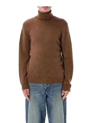 ROBERTO COLLINA High Neck Knitted Sweater - Brown