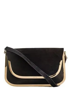 Shopbop Gucci Pony Hair Shoulder Bag With Gold Tone Hardware - Brown