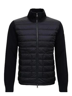 Moncler Quilted Logo Cardigan - Black