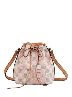 Shopbop Louis Vuitton Damier Azur Canvas Tahitienne Nano Noé Shoulder Bag - White