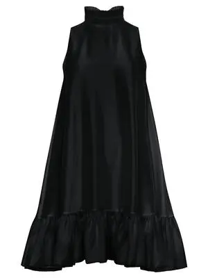 Azeeza Azeeza Alcott Poplin Trapeze Mini Dress Black