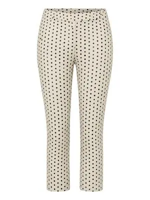Azeeza Polka Dot Crepe Capri Pants - Multicolor