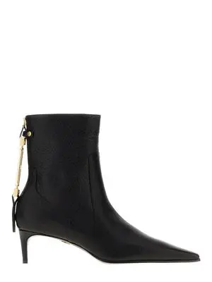 Dsquared2 Leather Ankle Boots With Metal Detail - Black