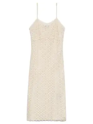 Prada Embroidered Lace Dress - Neutral