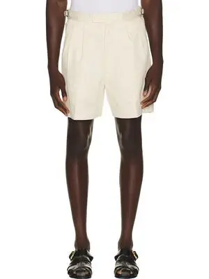 PERCIVAL Blake Double Pleated Shorts - Ecru