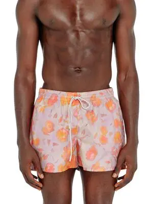 DIESEL® Metallic Floral Print Swim Shorts - Violet