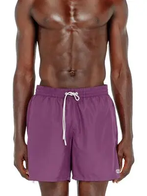 DIESEL® Swim Shorts With Metallic Oval D Logo - Violet