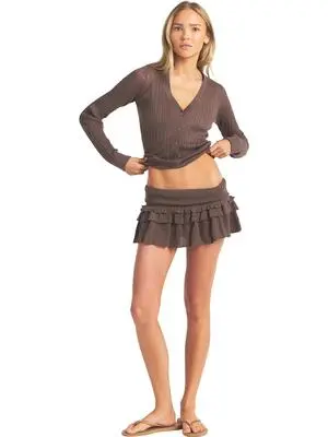 SKIMS Ruffle Mini Skirt - Amethyst