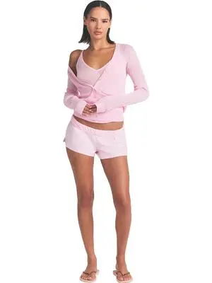 SKIMS Sheer Knit V-neck Cardigan - Peony