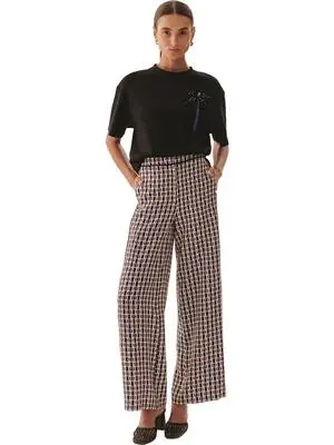 EXQUISE Julianna Chic Fluid Wide Leg Pants - Blue