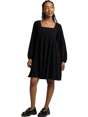 KNOWN SUPPLY Ambrose Dress Long Sleeve, Square Neckline - Black