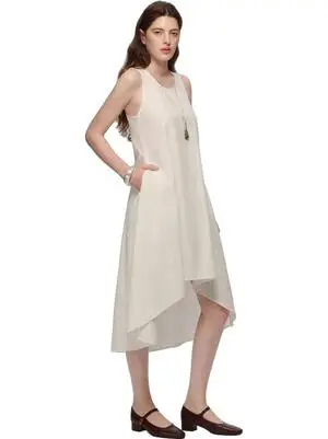 JUANA Hemp High Low Dress - White