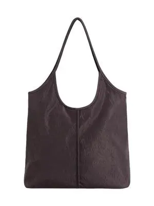 Cos Sculpted Tote Bag In Crinkled Shell - Brown