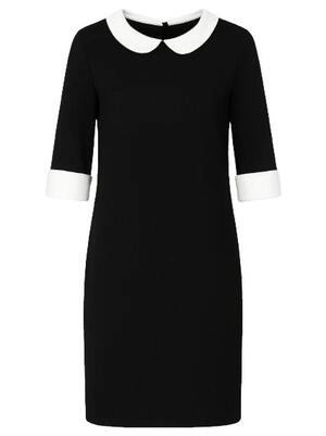 CONQUISTA Straight Dress With Contrast Details - Black