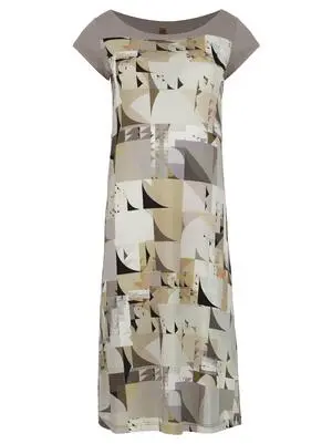 CONQUISTA Geometric Print Maxi Dress - Brown