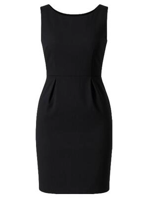 CONQUISTA Sleeveless Tulip Dress With Deep V Back - Black