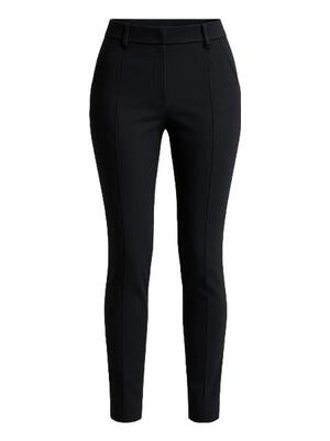 CONQUISTA Mid Rise Jeggings With Decorative Seams - Black