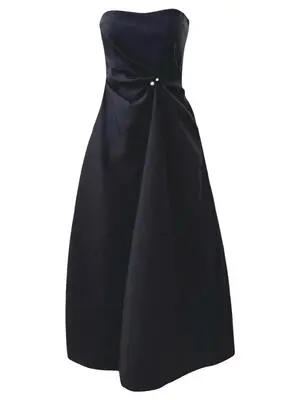 LONDON ATELIER BYPRODUCT Strapless Maxi Dress With Pearl Detail - Black