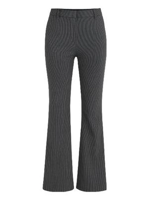 CONQUISTA Mid Rise Striped Stretch Knit Trousers - Grey