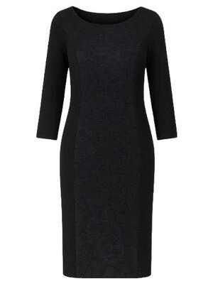 CONQUISTA Lace Detail Stretch Sheath Dress - Black