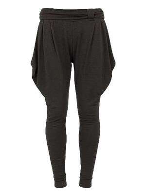 CONQUISTA Harem Style Jersey Pants With Pockets - Black