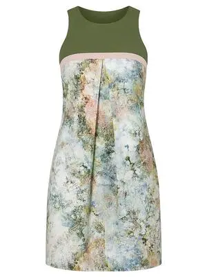 CONQUISTA Sleeveless Floral A-line Dress - Yellow
