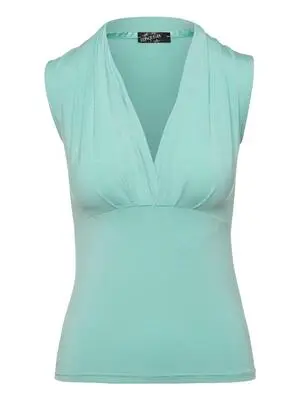 CONQUISTA Aqua Wrap Top In Micromodal - Blue