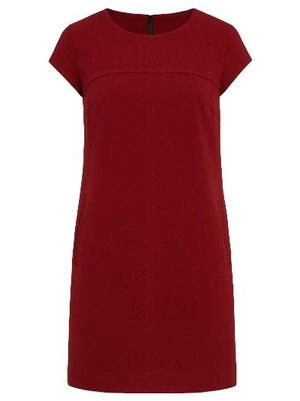 CONQUISTA Sack Dress With Cap Sleeves - Red