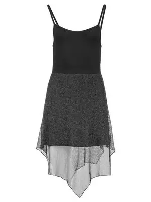 CONQUISTA Sheer Layer Detail Mini Dress - Black