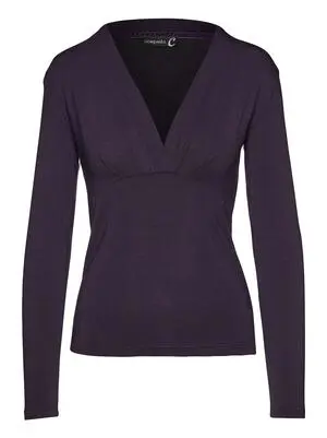 CONQUISTA V-neck Long Sleeve Jersey Top - Blue