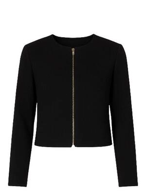 CONQUISTA Long Sleeve Zip-up Jacket - Black